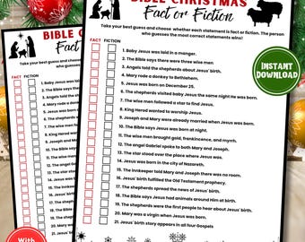 Bible Christmas Fact or Fiction Game | Nativity Christian Printable for ...