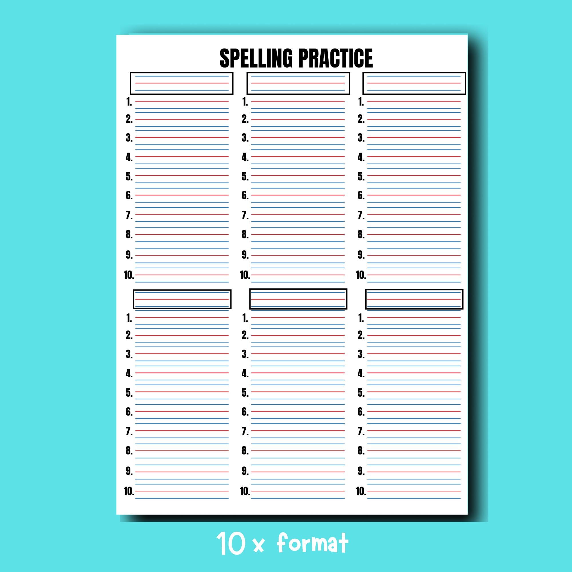 Spelling Practice Sheets With Guidelines L Spelling Word and ...