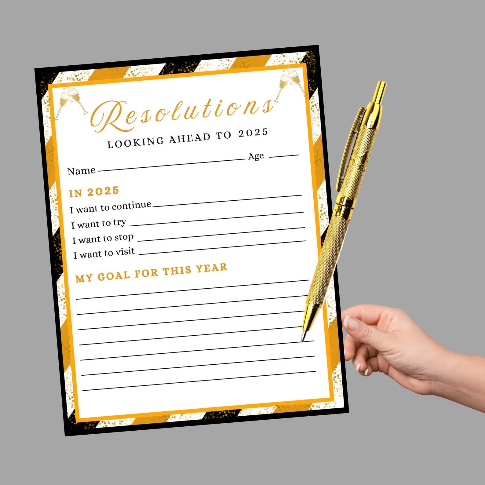 New Year's Printables 2024 Year in Review 2025 Resolutions New Year's ...