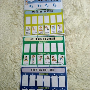 Boy Daily Routine Chart Printable, Morning, Afternoon, Evening Bedtime ...