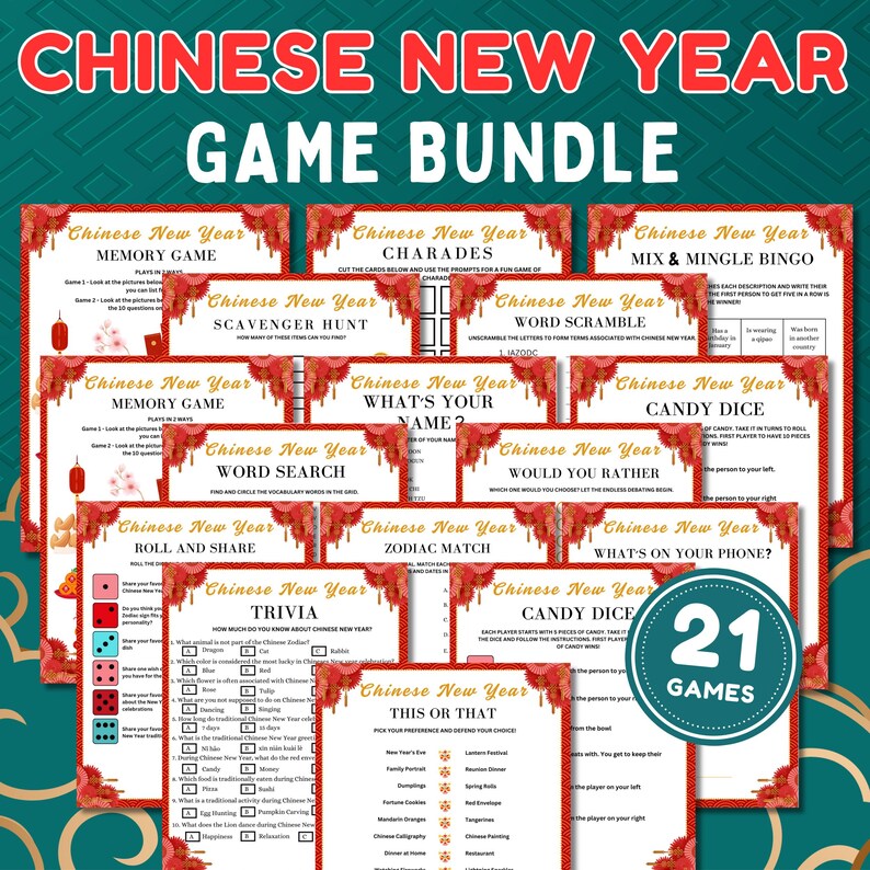 Chinese New Year Games Bundle, Chinese New Year Games for Families ...