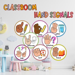 Hand Signals for Classroom Management, Classroom Rules, - Etsy