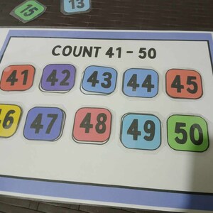 Counting Numbers 1 to 50 Busy Book Activity, Numbers Activity Game ...