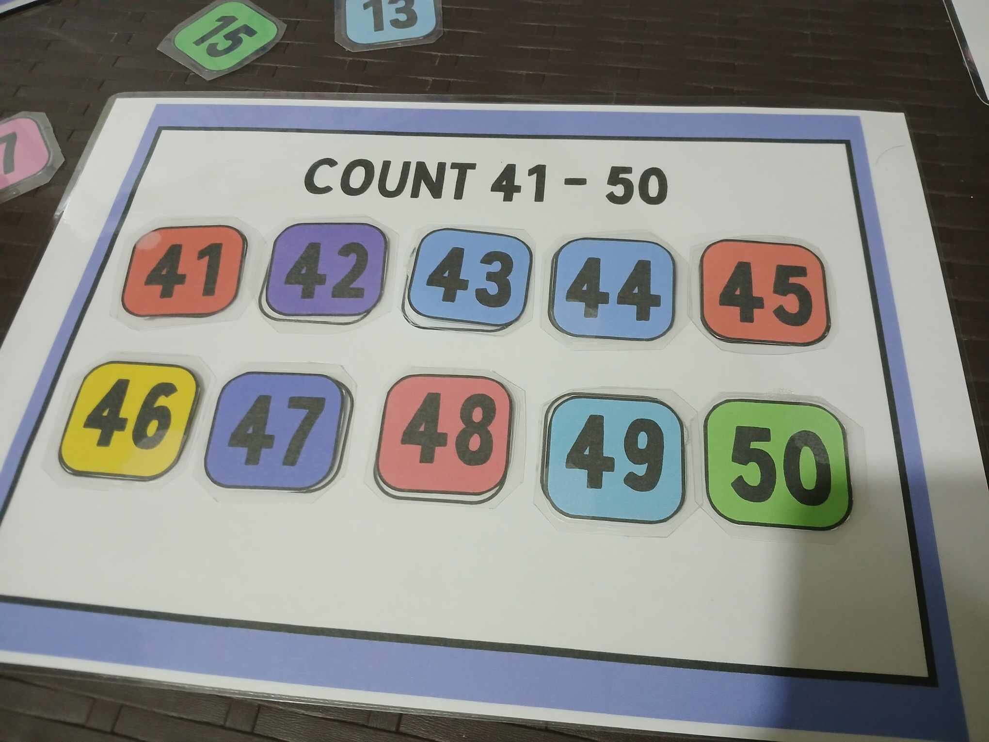 Counting Numbers 1 to 50 Busy Book Activity, Numbers Activity Game ...