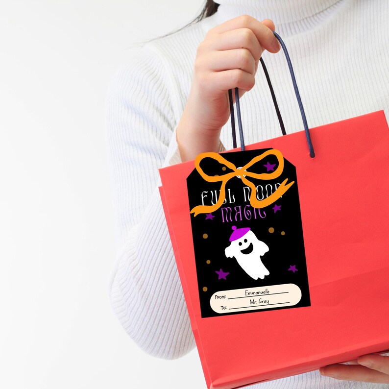 Halloween Gift Tags, Halloween Treat Tags Printable, Halloween Favor ...