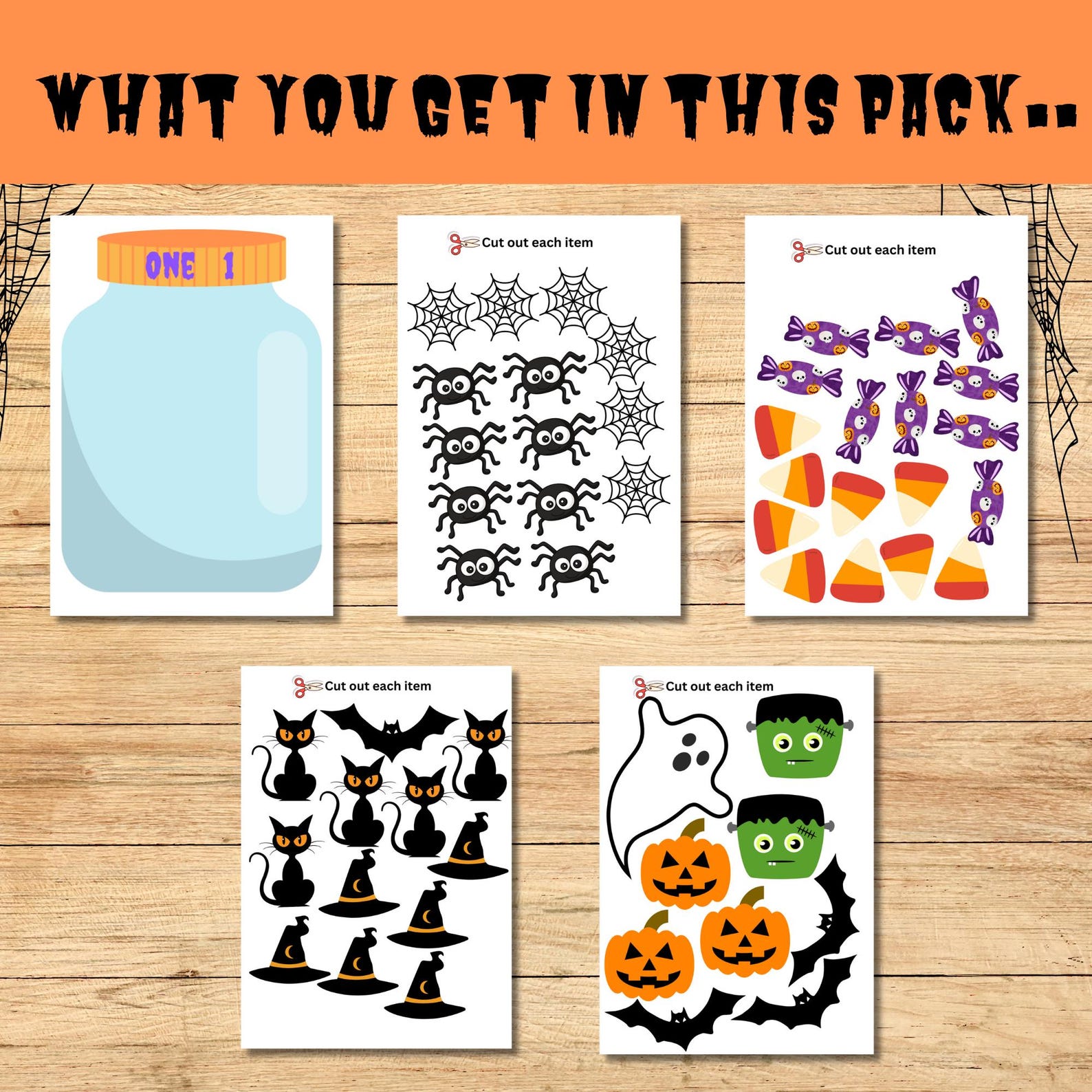 Halloween Counting Activity, Number Sorting Jars for Toddlers ...