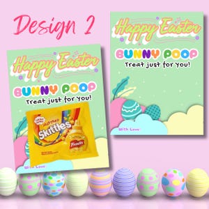 Bunny Poop Tag, Funny Easter Tags for Kids, Easter Printables, Skittles ...