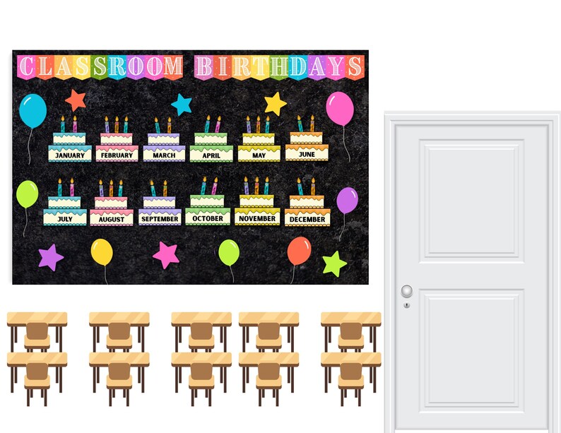 Cake Birthday Classroom Bulletin Board Decor (printable) - Etsy