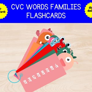 CVC Phonics, Flashcards, CVC Word Families Flashcards, CVC Phonics ...