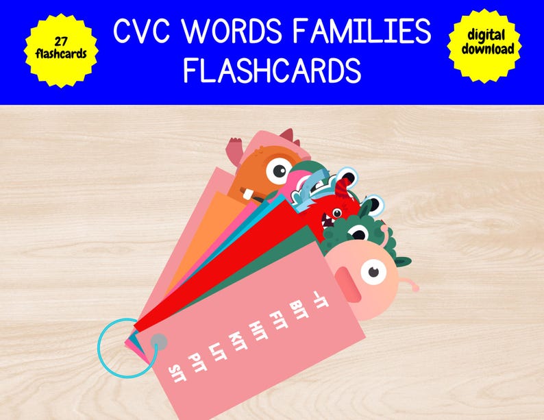 CVC Phonics, Flashcards, CVC Word Families Flashcards, CVC Phonics ...