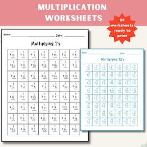 24 Printable Multiplying Practice Worksheets. Numbers 1-12. 1st-4th ...
