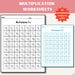 Printable Multiplication Worksheets, Numbers 1-12 (PDF Files) - Etsy