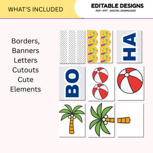Summer Beach Ball Bulletin Board Kit, Editable Classroom Decor (digital ...