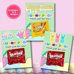 Funny Easter Bunny Poop Tag, Skittles Treat (instant Download) - Etsy