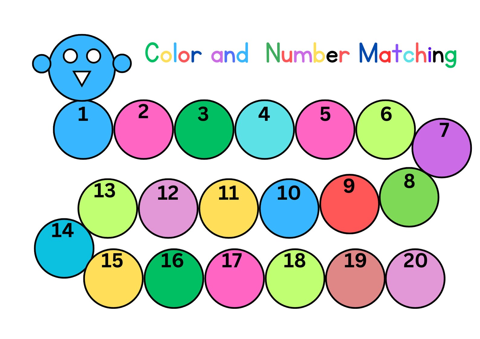 Number Matching Printable, Math Activity, Busy Book, Toddler Worksheets ...