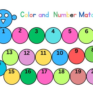Number Matching Printable, Math Activity, Busy Book, Toddler Worksheets ...