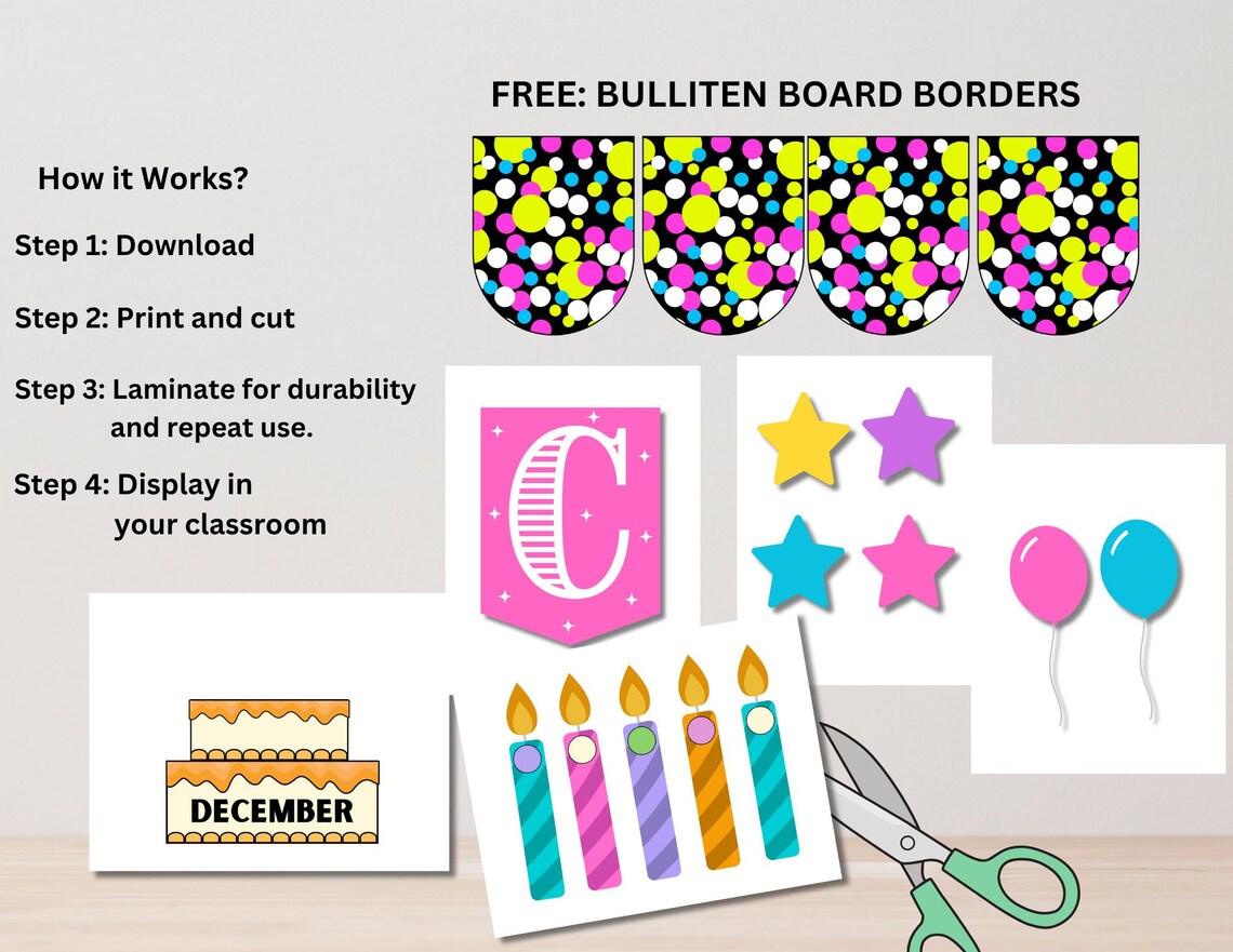 Cake Birthday Classroom Bulletin Board Decor (printable) - Etsy