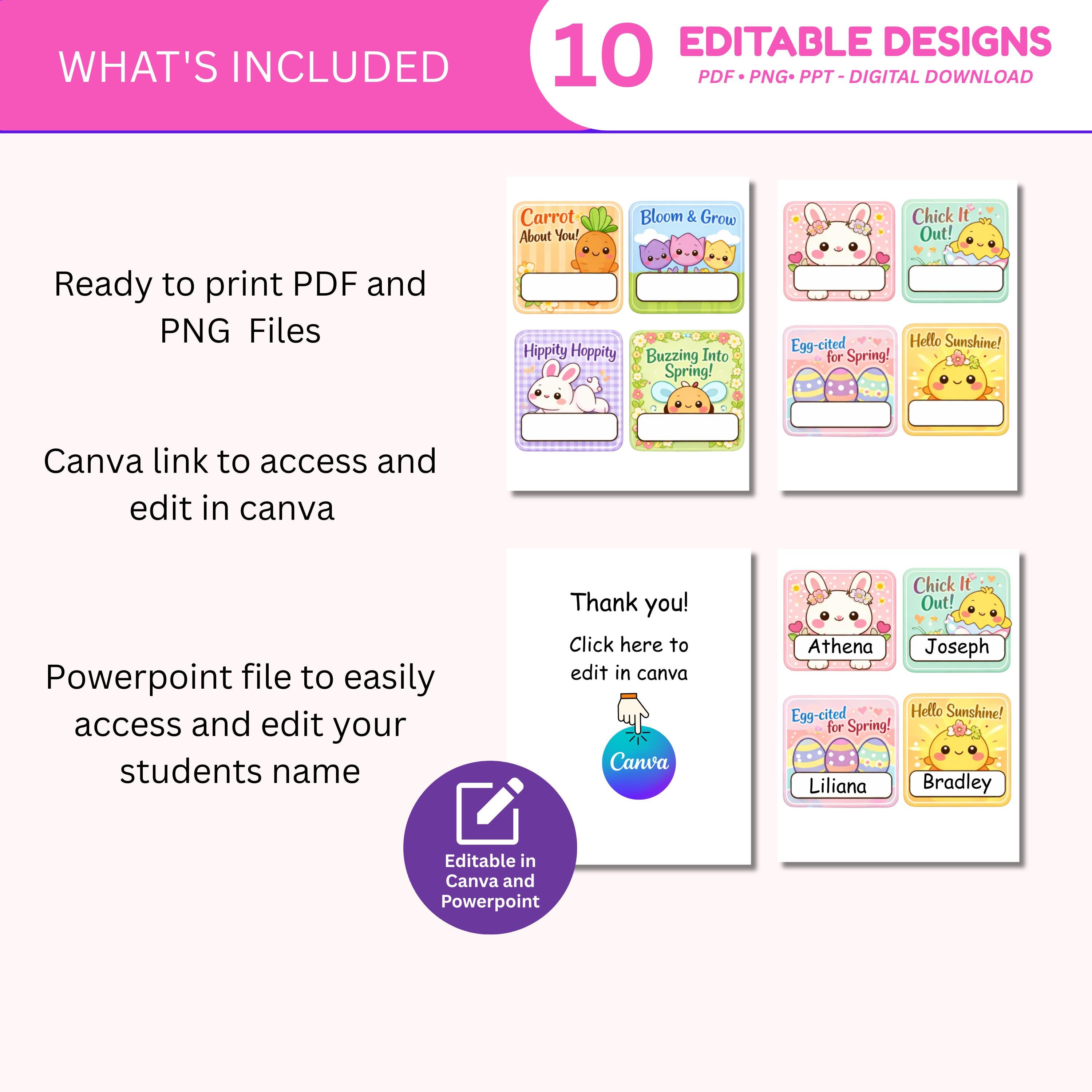 Editable Spring Easter Cubby Name Tags: Classroom Labels (digital ...