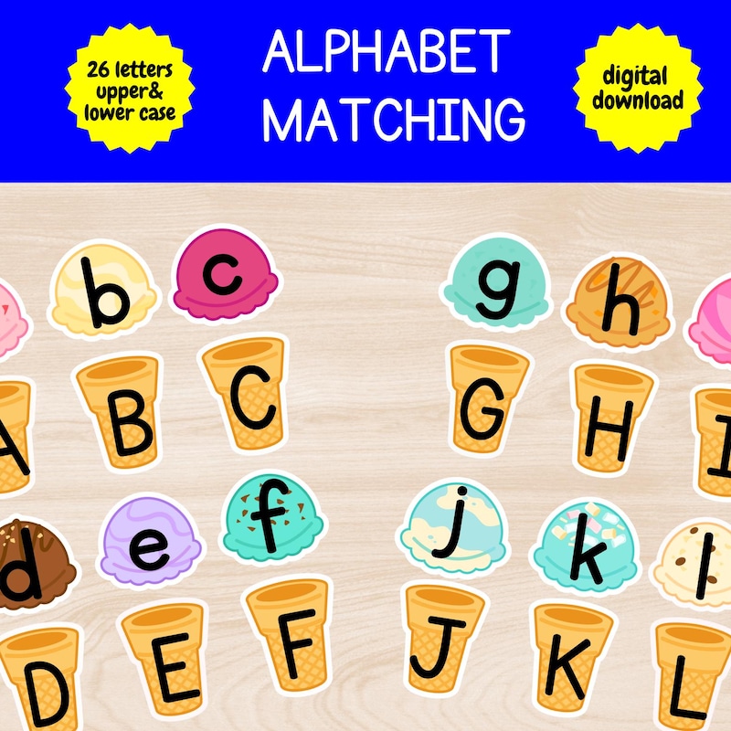 Letter Matching Printable - Etsy