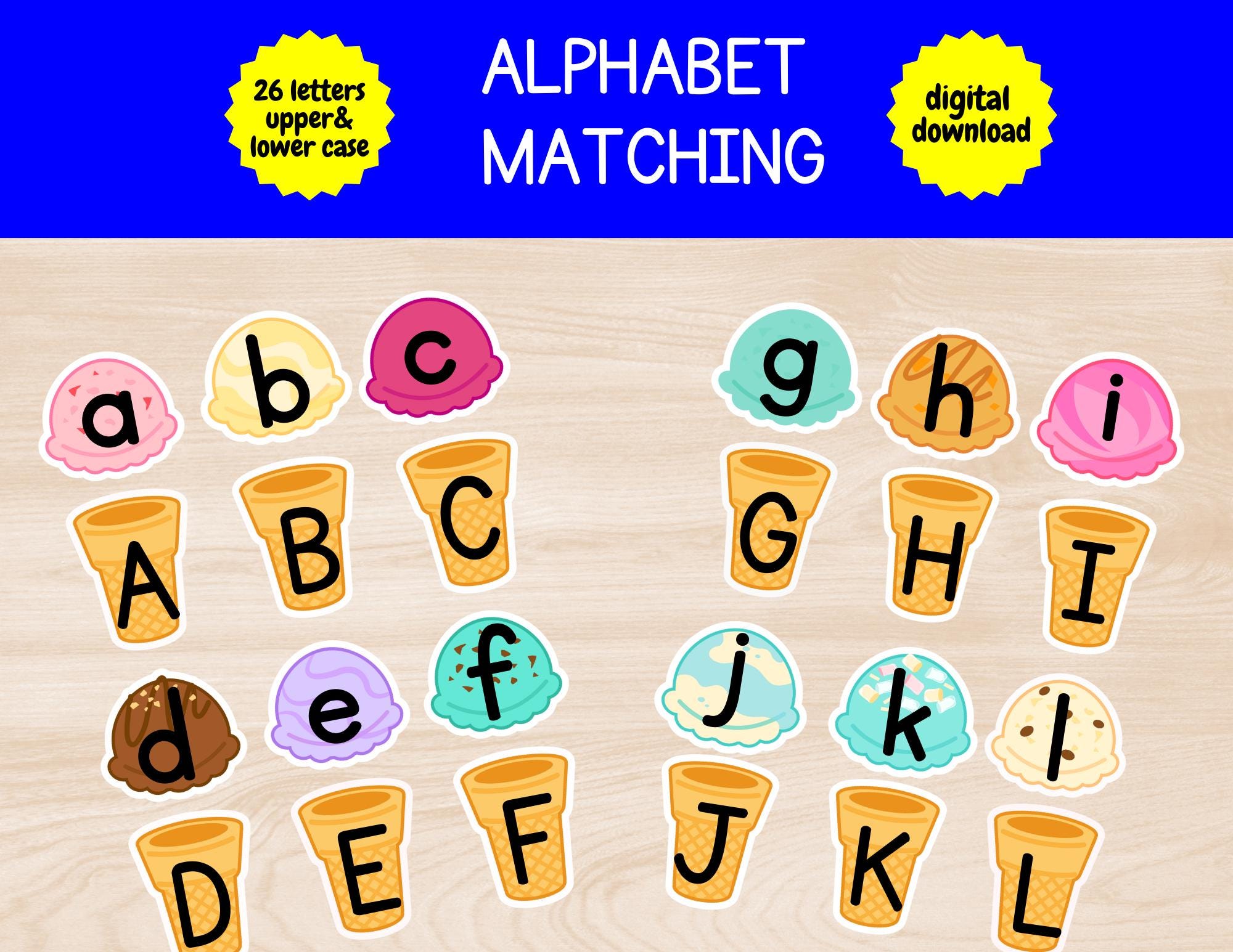 Letter Matching Printable, Busy Book, Learn Alphabet, Upper and Lower ...