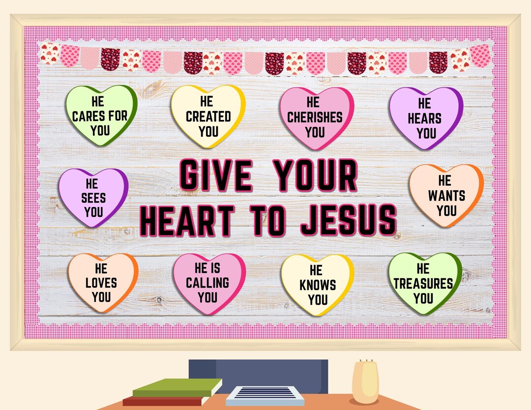Christian Valentine's Day Bulletin Board Kit, Sunday School Decor (PPT ...