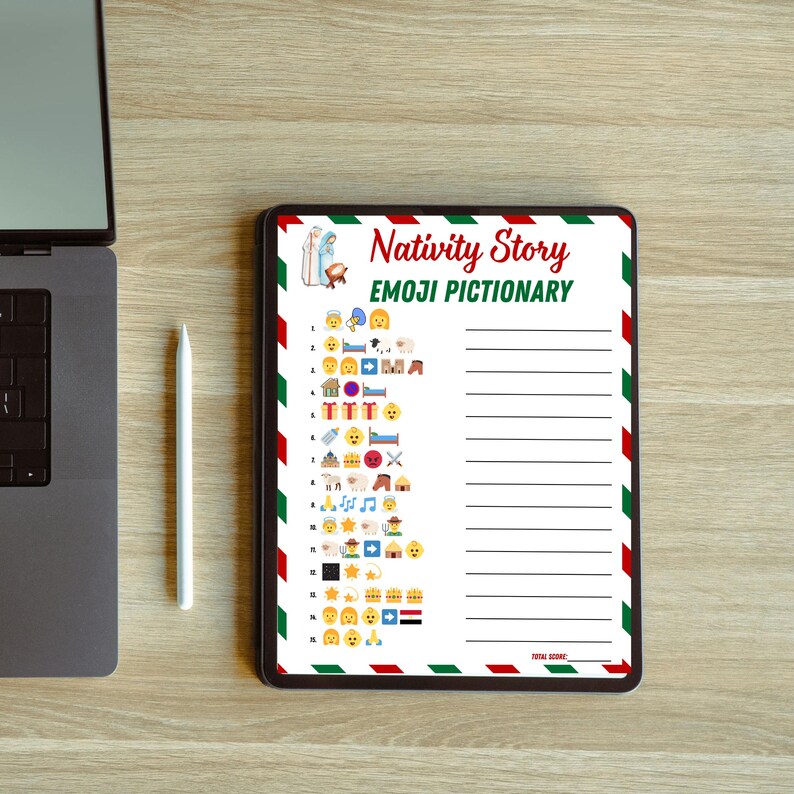 Nativity Emoji Pictionary Game, Christmas Bible Activity (printable) - Etsy