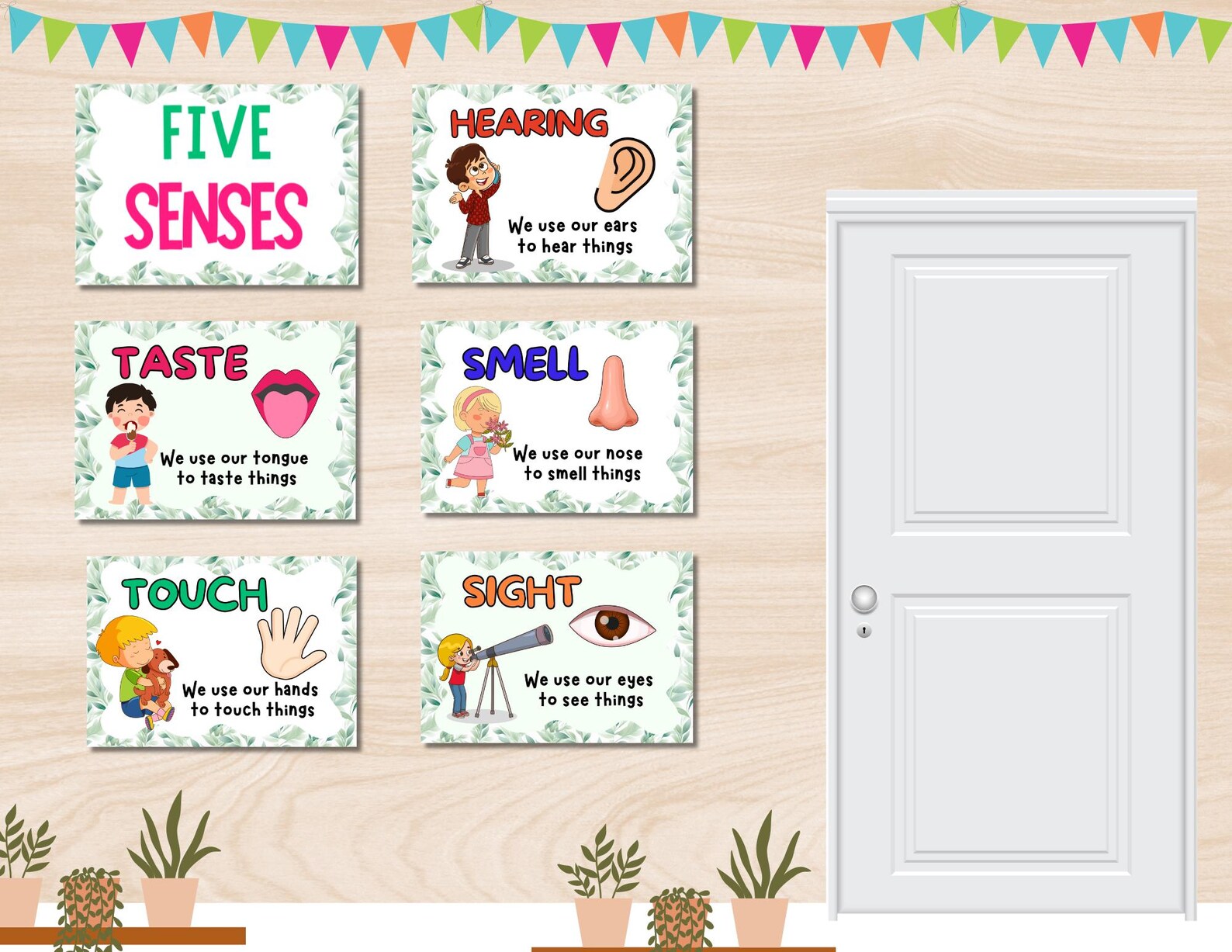 The 5 Senses Day Care Classroom Posters | Pre-k, Kindergarten Classroom ...