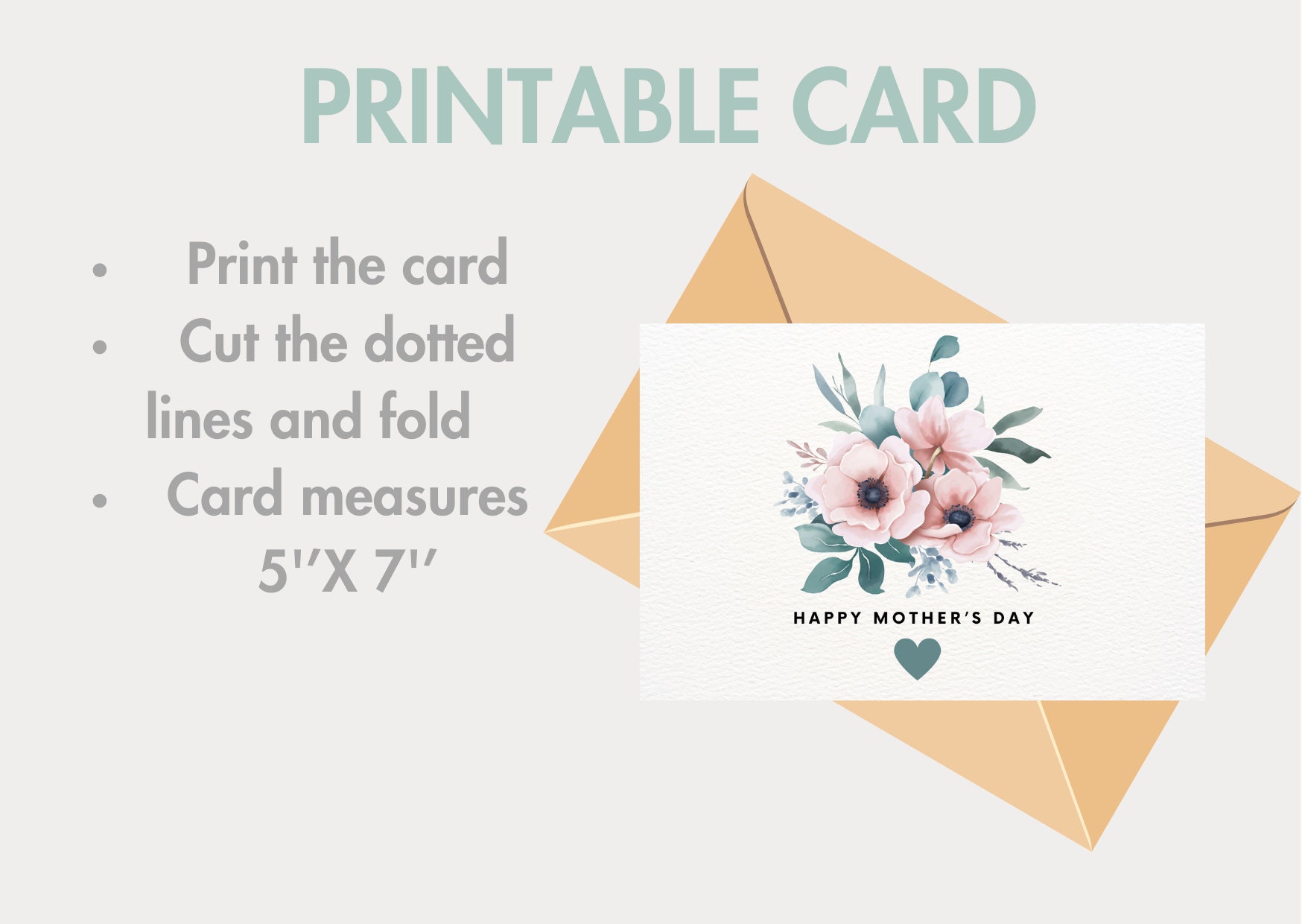 Happy Mother's Day Card I Printable Card Template I Mothers Day Card I ...