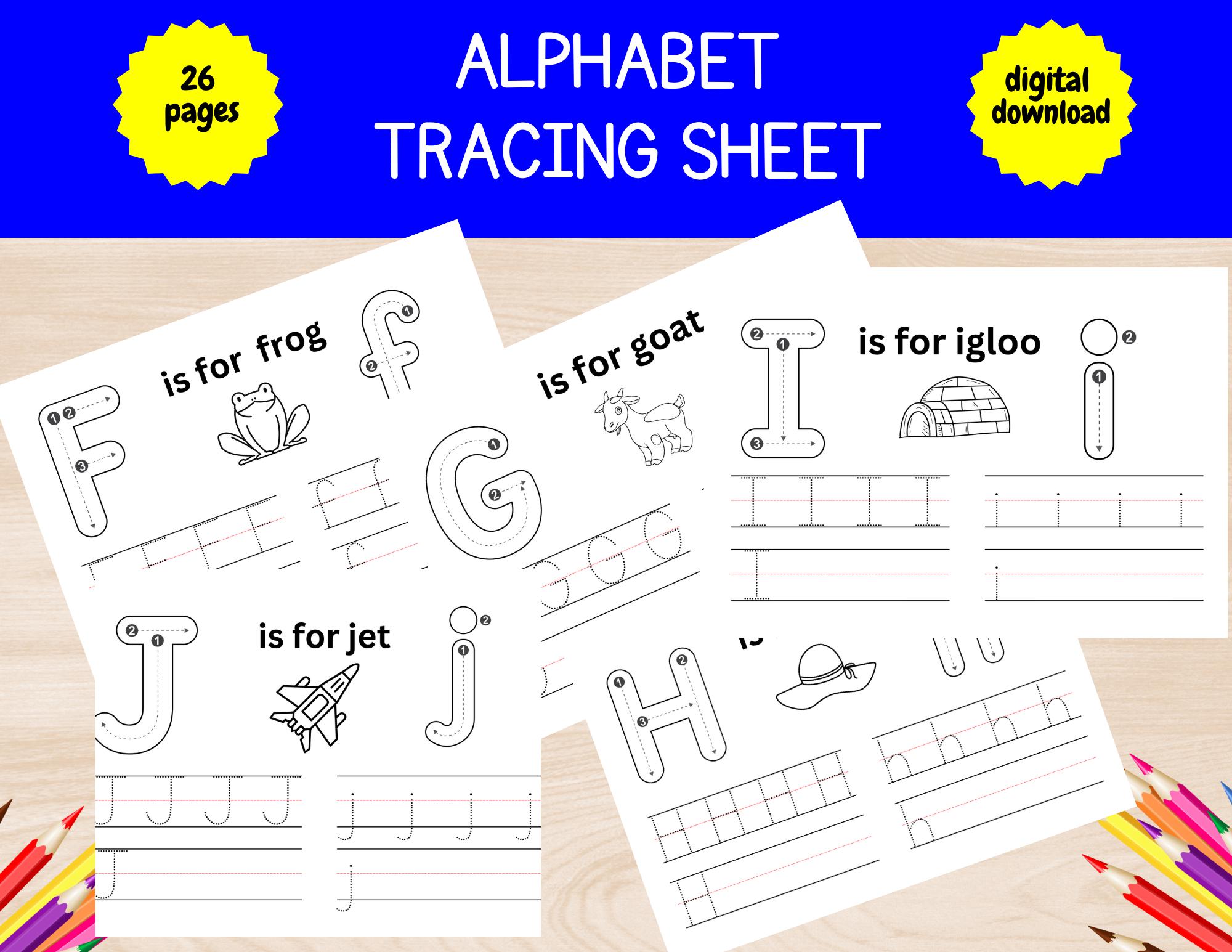 26 ABC Phonics Tracing Pad. Preschool- Kindergarten Handwriting and ...