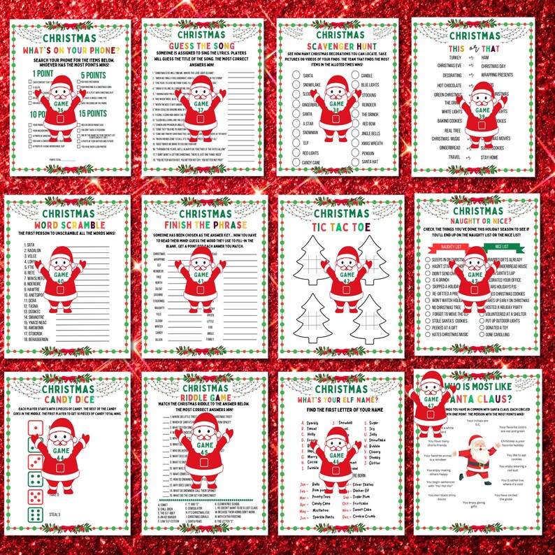 50 Christmas Games Bundle | Printable Holiday Party Games (PDF) - Etsy