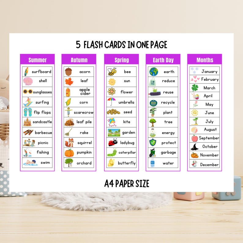 40 Themes Writing Center Flash Cards, English Sight Words Lists, Kids ...