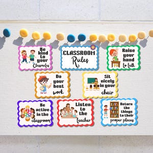 Classroom Rules Poster Set | Playful Decor (PDF & PNG) - Etsy