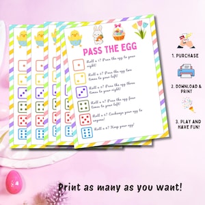 Easter Dice Game | Pass the Egg Party Game (digital Download) - Etsy