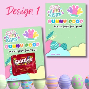 Bunny Poop Tag, Funny Easter Tags for Kids, Easter Printables, Skittles ...
