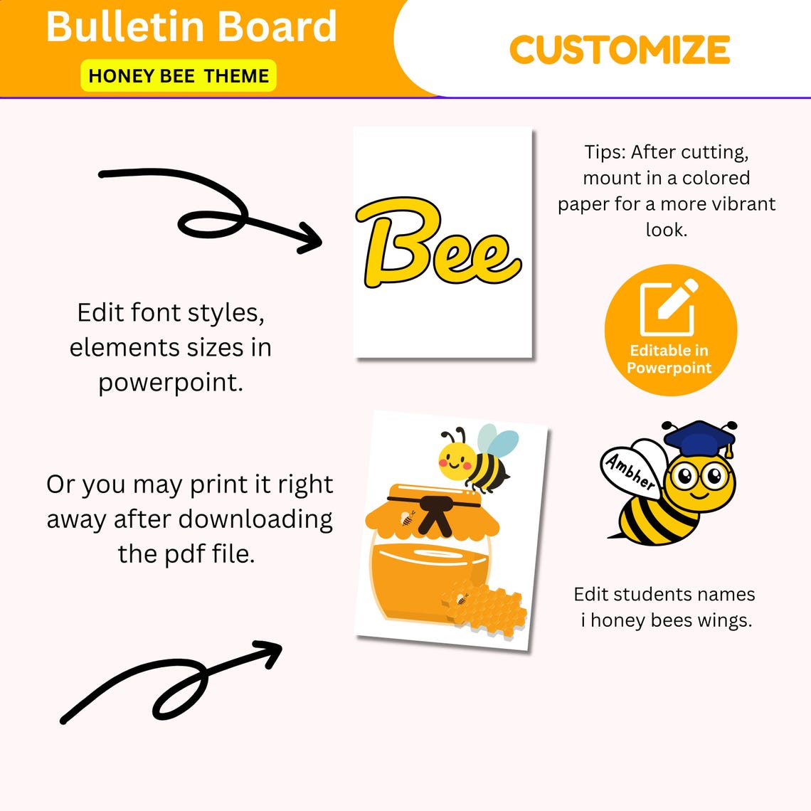Honey Bee Bulletin Board Kit: Bee the Reason Someone Smiles Today ...