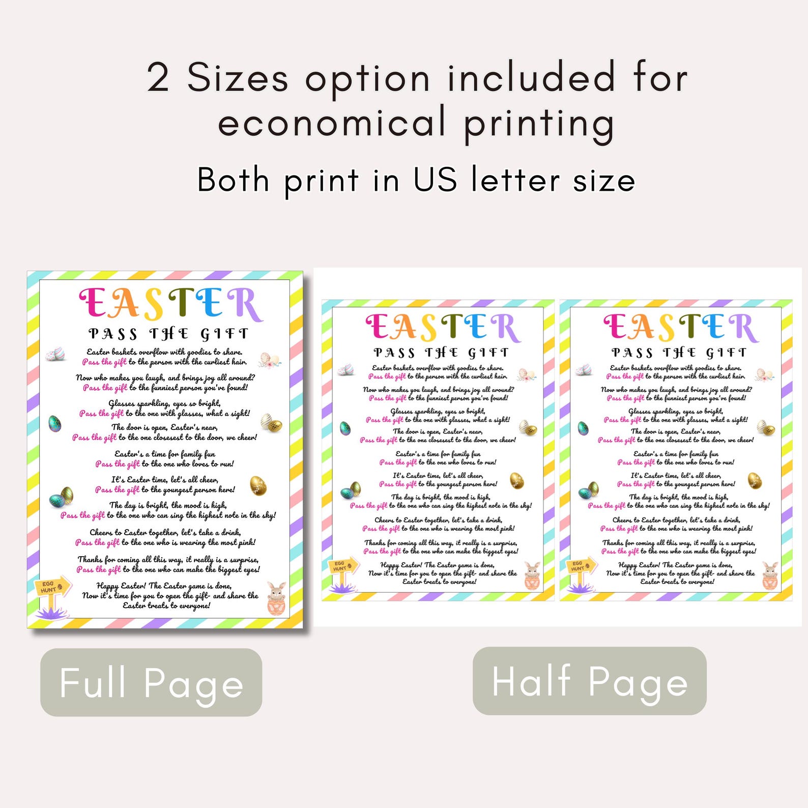 Printable Easter Pass the Prize Game, Kids and Adults (digital Download ...