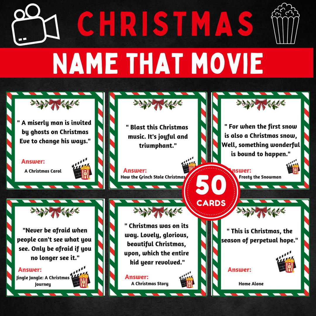 Christmas Movie Trivia Game | Holiday Party Quiz - Etsy