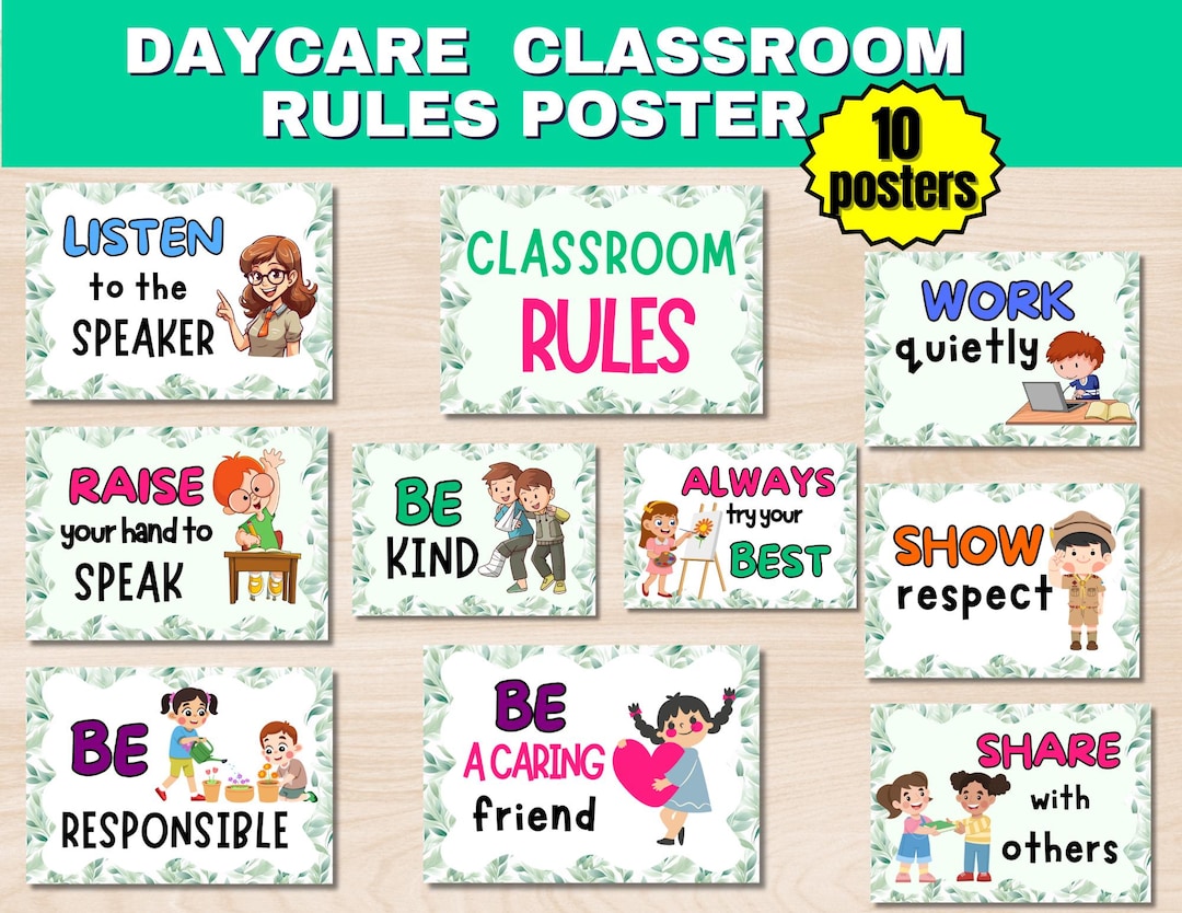 Classroom Rules Printable | Daycare Rules | Classroom Rules | Daycare ...