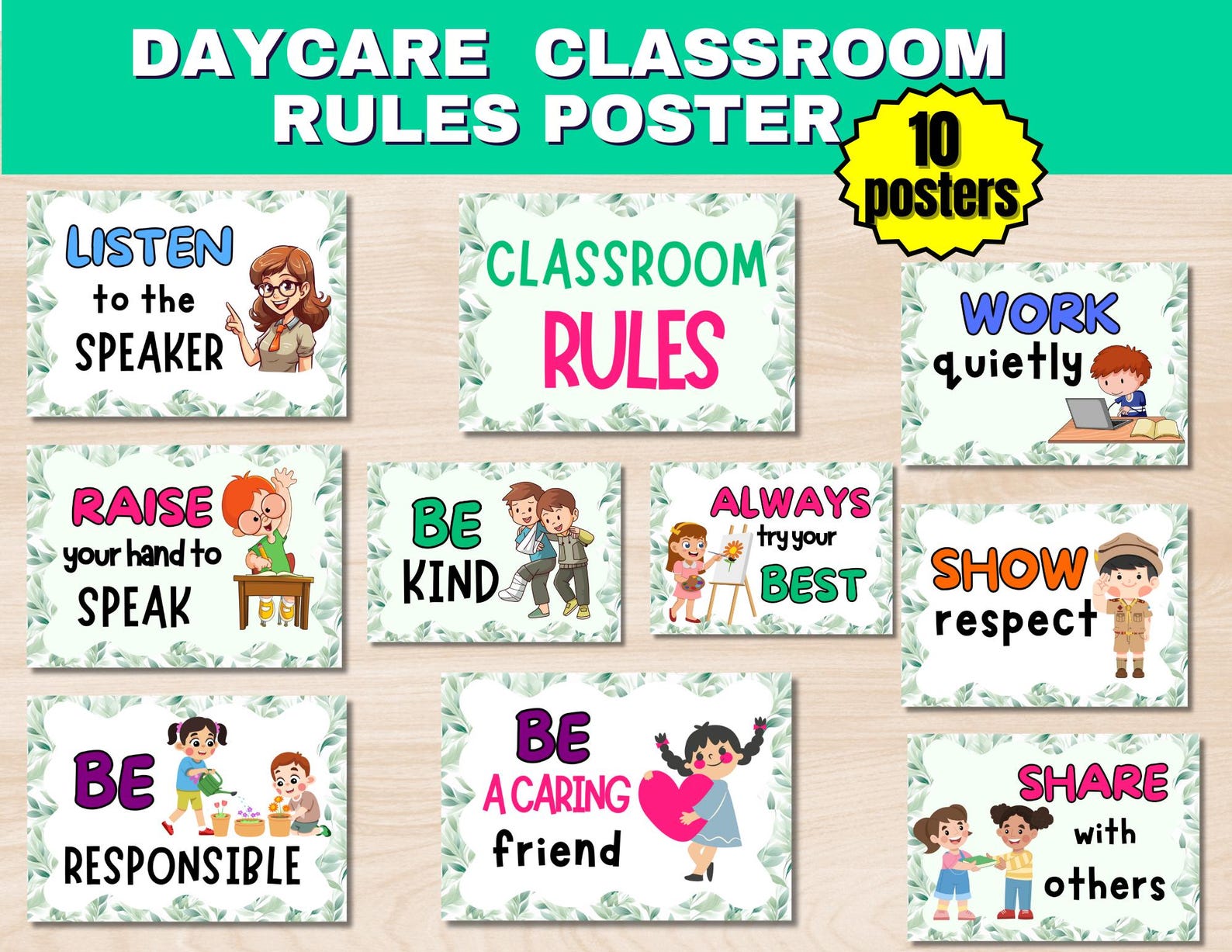 Classroom Rules Printable | Daycare Rules | Classroom Rules | Daycare ...