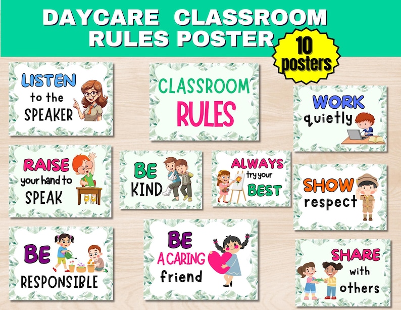 Classroom Rules Printable | Daycare Rules | Classroom Rules | Daycare ...