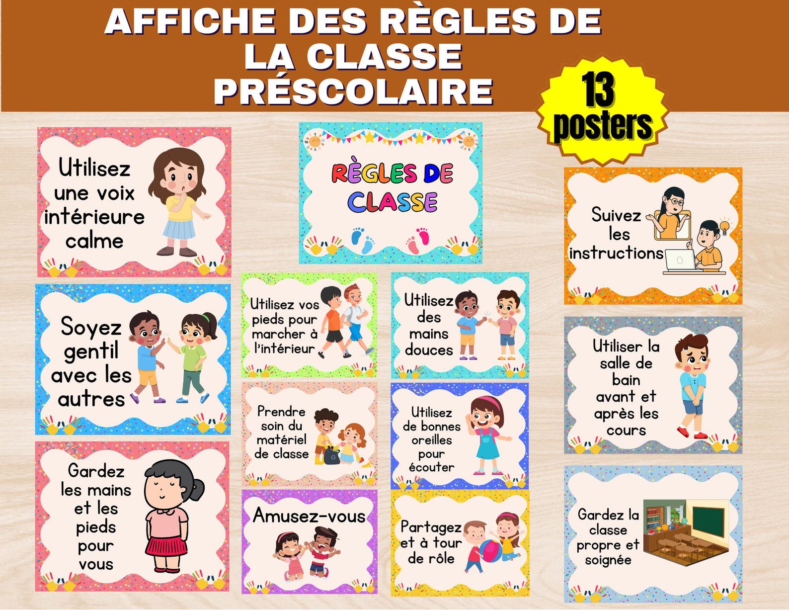 French Classroom Rules Poster, Preschool Kindergarten Decor - Etsy