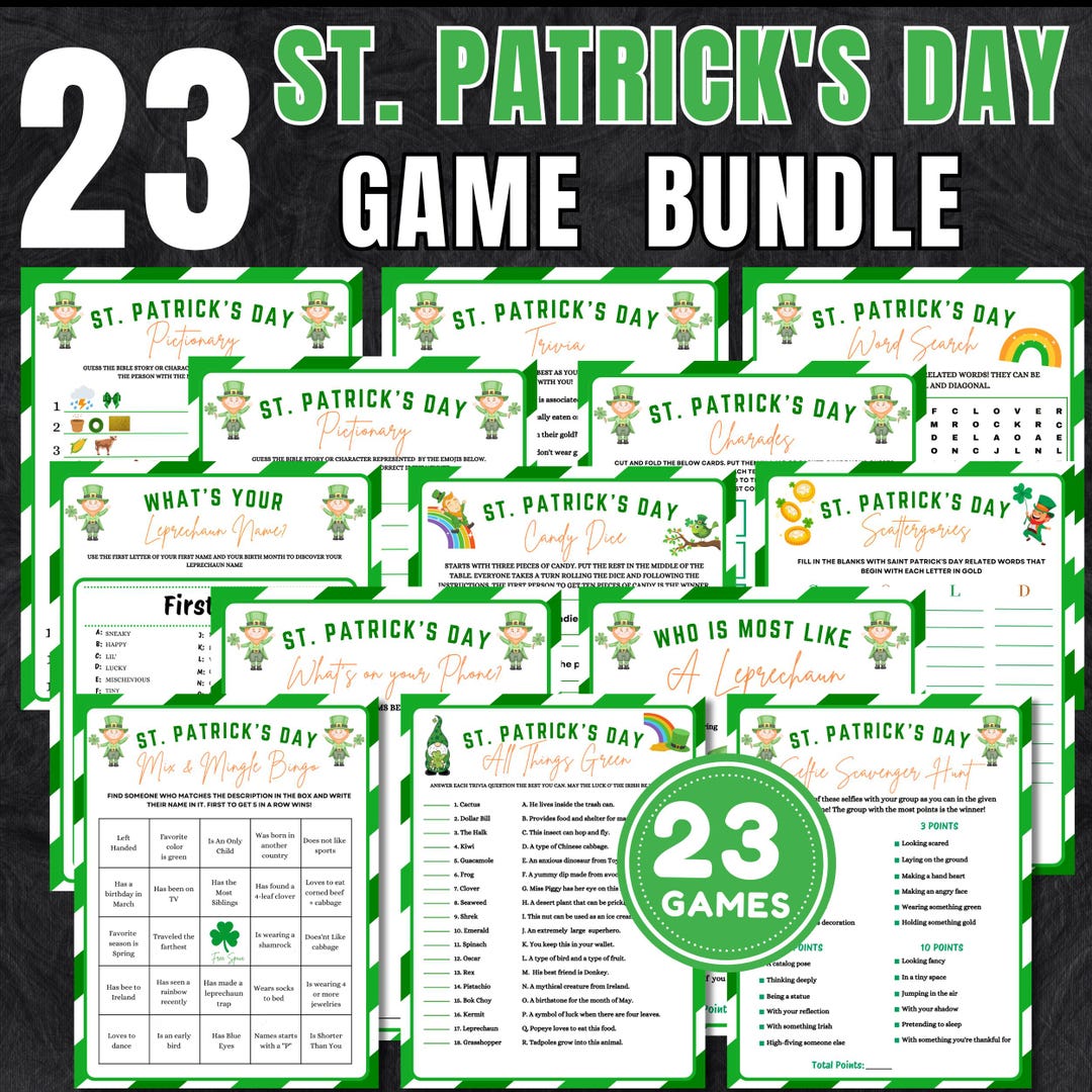 St Patricks Day Games,st Patricks Games Bundle,st Patricks Day Games ...