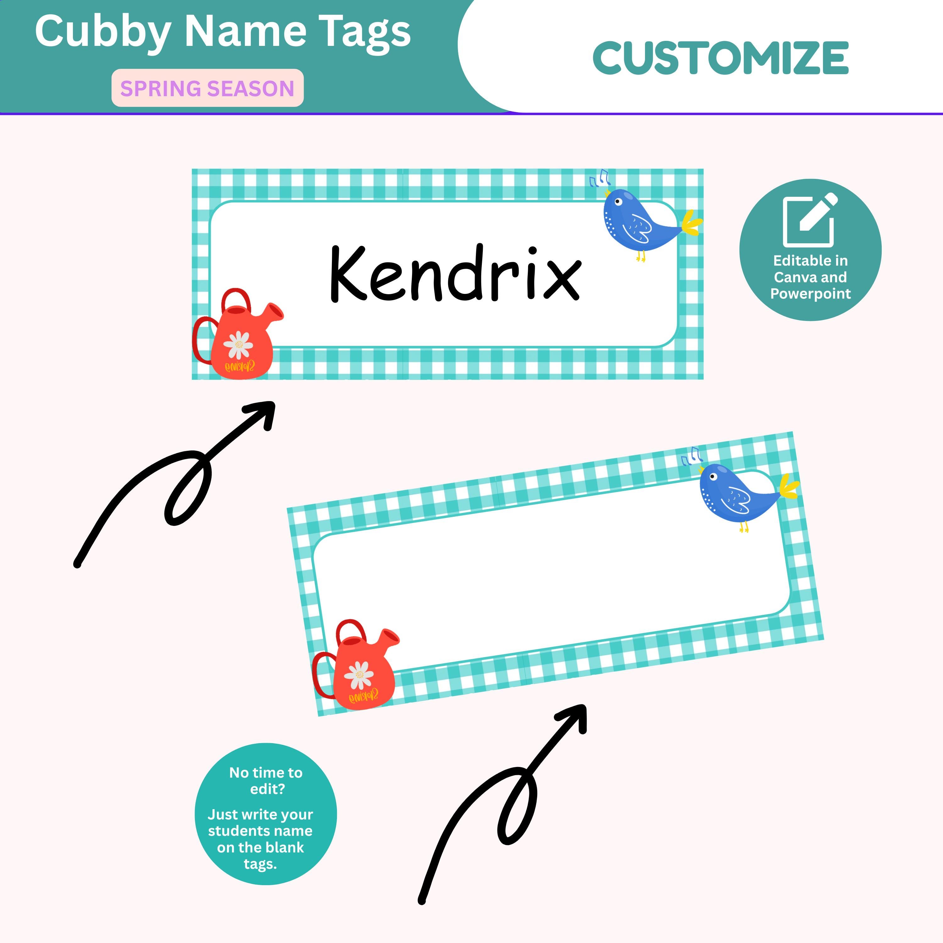 Spring Classroom Desk Name Tags: Editable Labels (digital Download) - Etsy