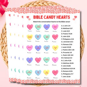Bible Verse Conversation Hearts Game, Church Valentine (printable ...