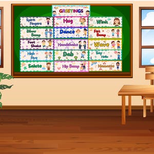 Classroom Greetings Poster Set | 16 Behavior Rules (PDF & PNG) - Etsy