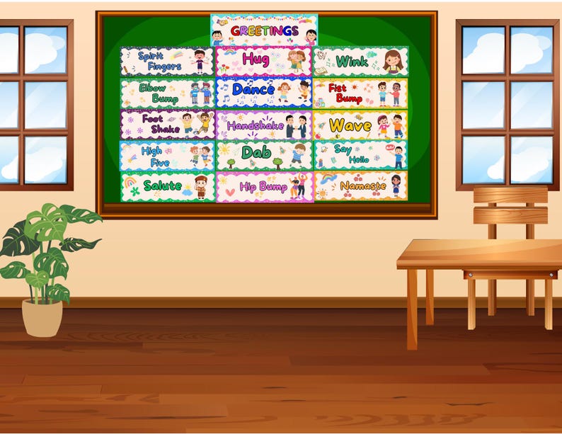 Classroom Greetings Poster Set | 16 Behavior Rules (PDF & PNG) - Etsy