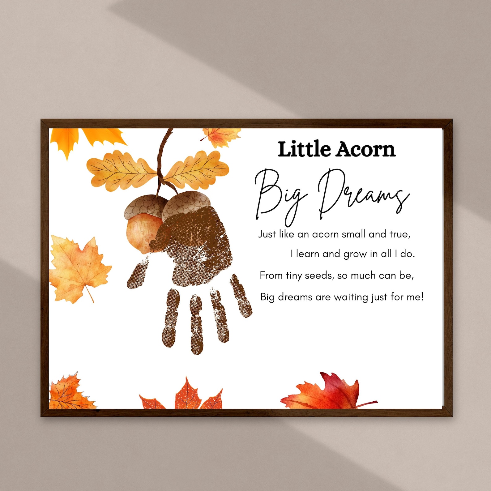 Fall Handprint Art | Kids Autumn Craft, Keepsake (digital Download) - Etsy