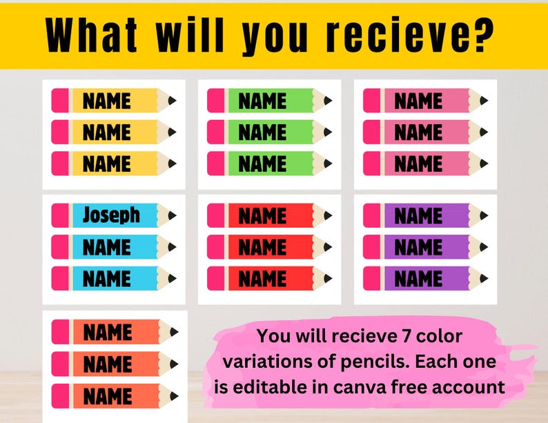 Editable Name Tag Template, Back to School Instant Edit & Download ...