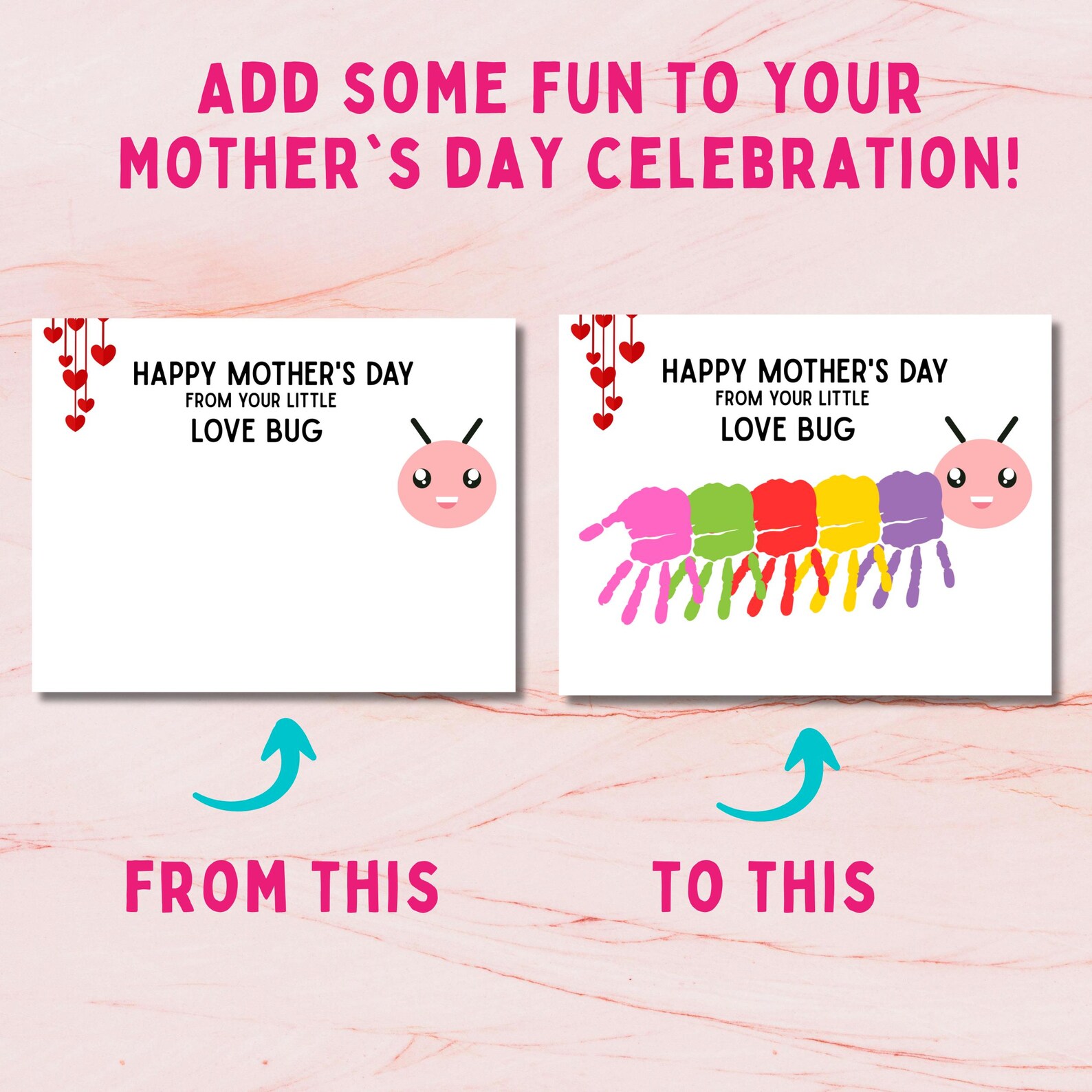 Mother's Day Handprint Art Bundle, Kids Activity (digital Download) - Etsy