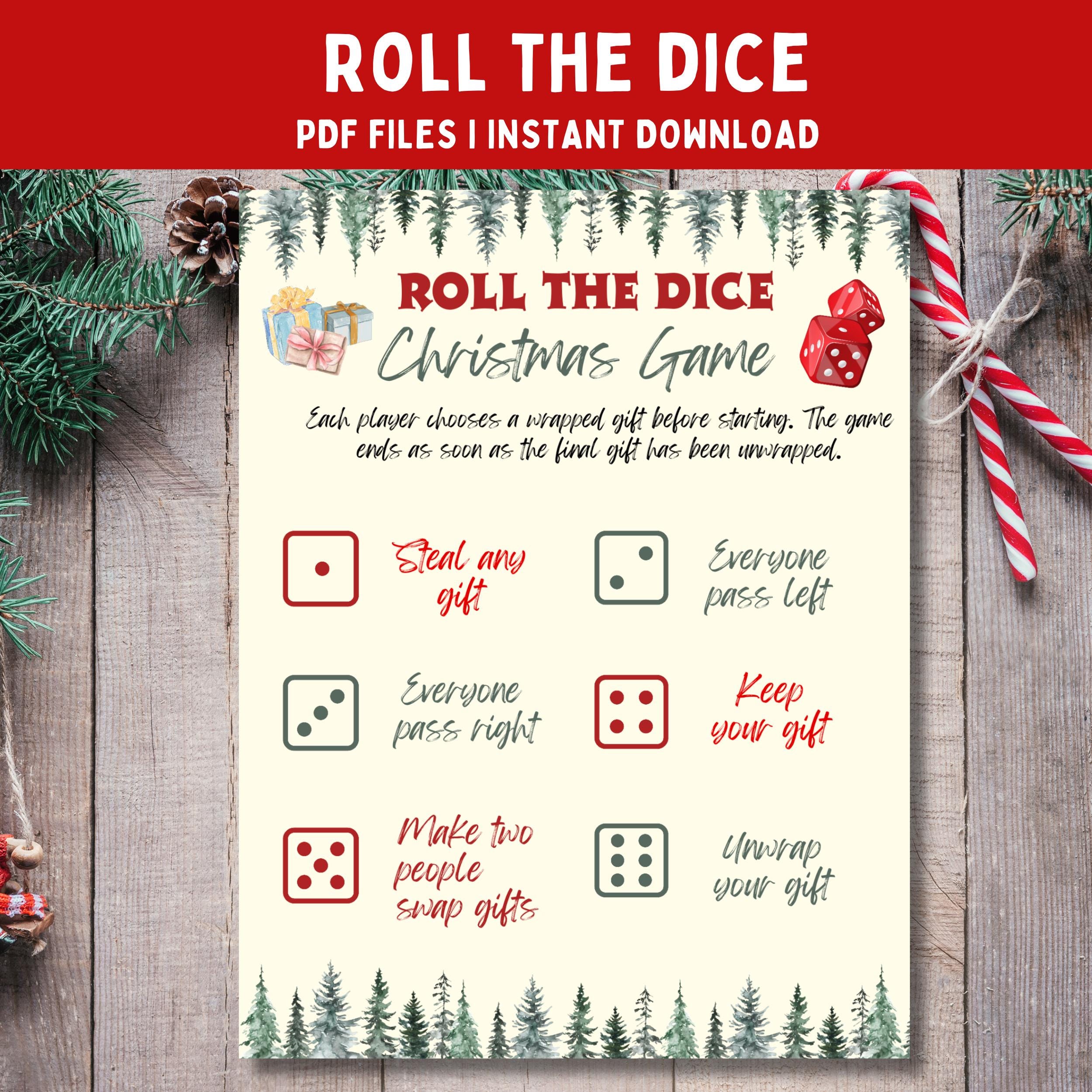 Christmas Roll the Dice Game | Holiday Party Printable (PDF) - Etsy